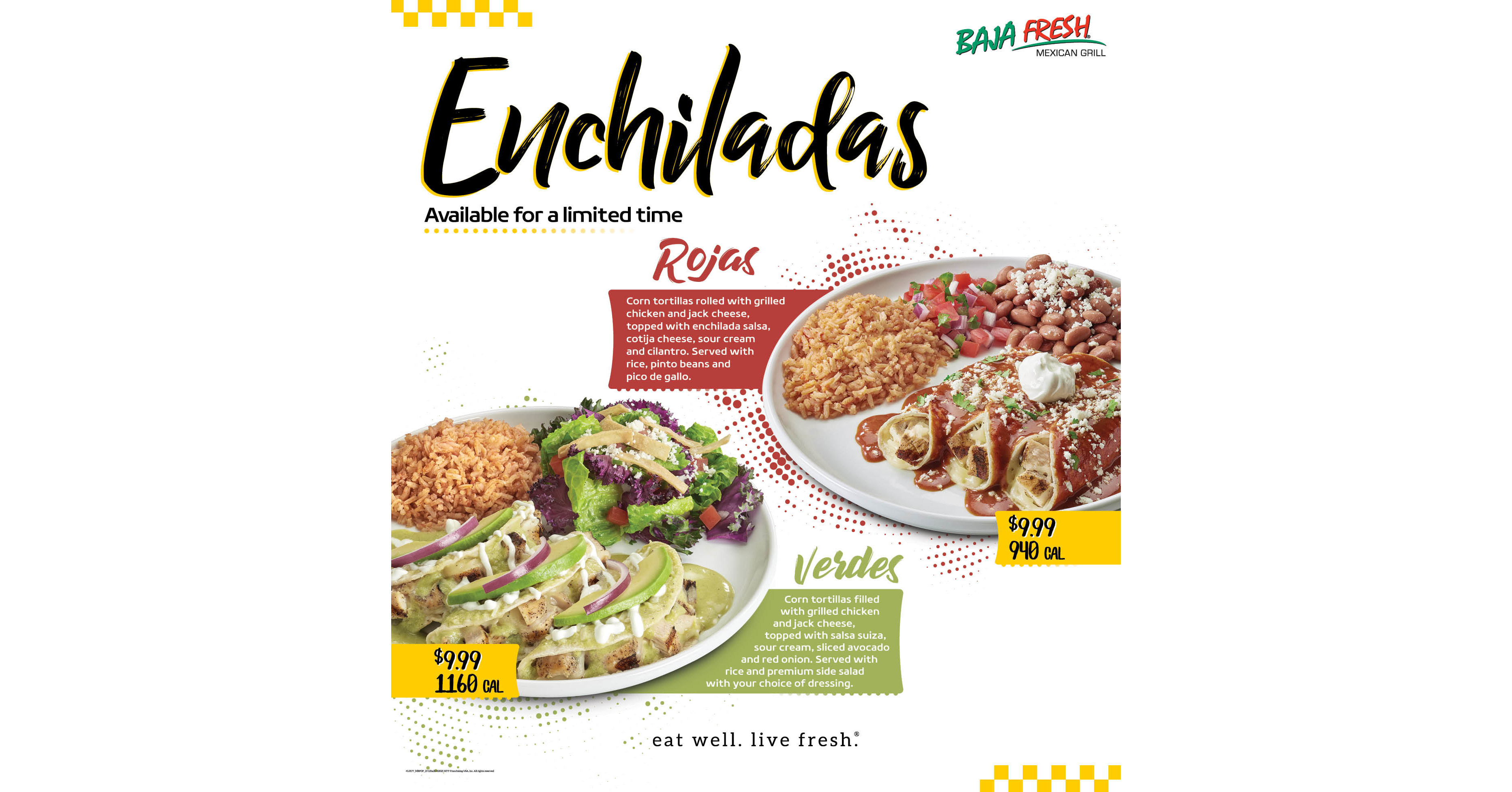 Baja Fresh Adds Enchiladas to its Menu for a Limited Time