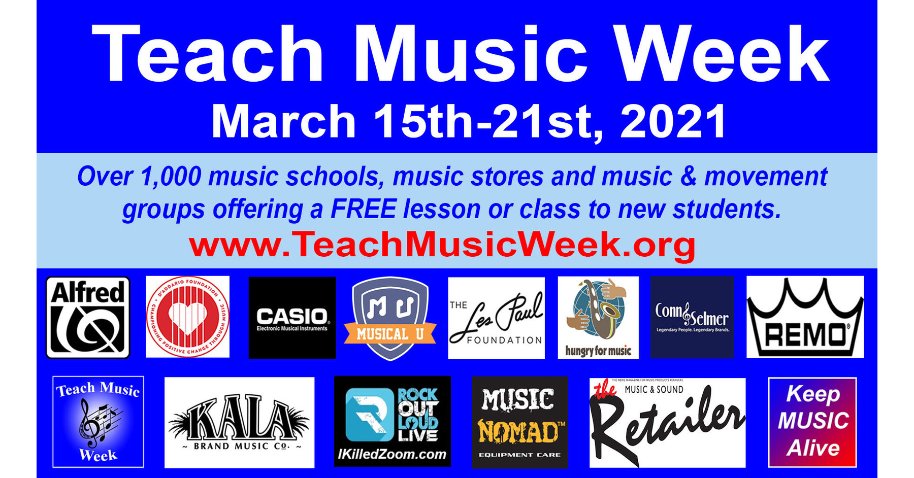 FREE Music Lessons to Celebrate 7th Annual Teach Music Week - 1000 ...
