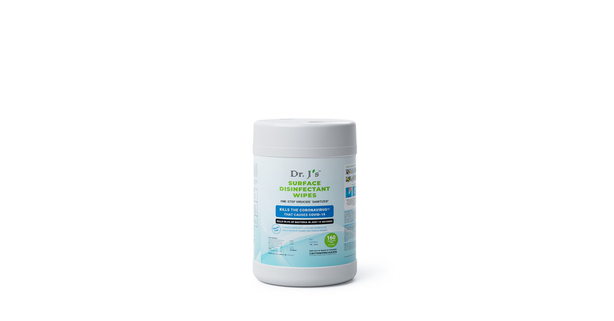 Dr. J's Surface Disinfectant Wipes EPA-registered and Proven to Kill ...