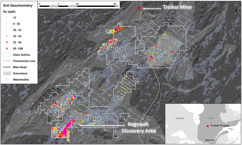 Kenorland Commences Drilling at Regnault on the Frotet Project in Quebec