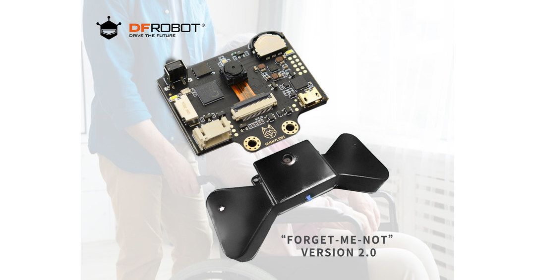 DFRobot's HuskyLens, an AI Vision Sensor, included in the "forget-me ...