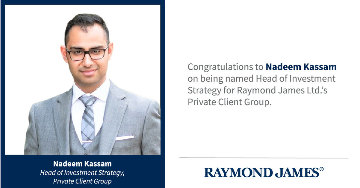 Raymond James Names Nadeem Kassam Head of Investment Strategy in Canada