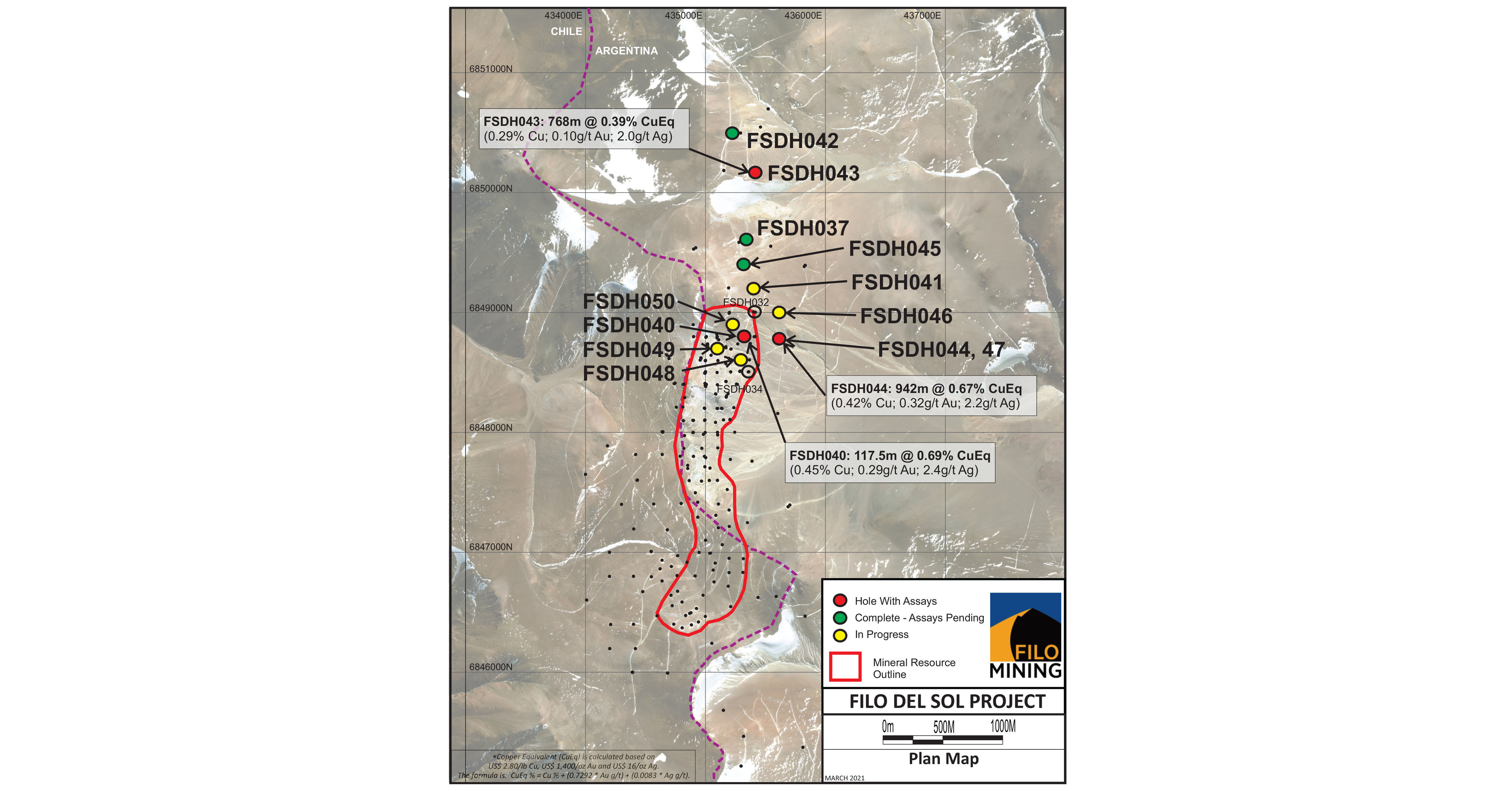 Filo Mining Reports 942m at 0.67% CuEq; Extends the Deposit 1,000m to ...