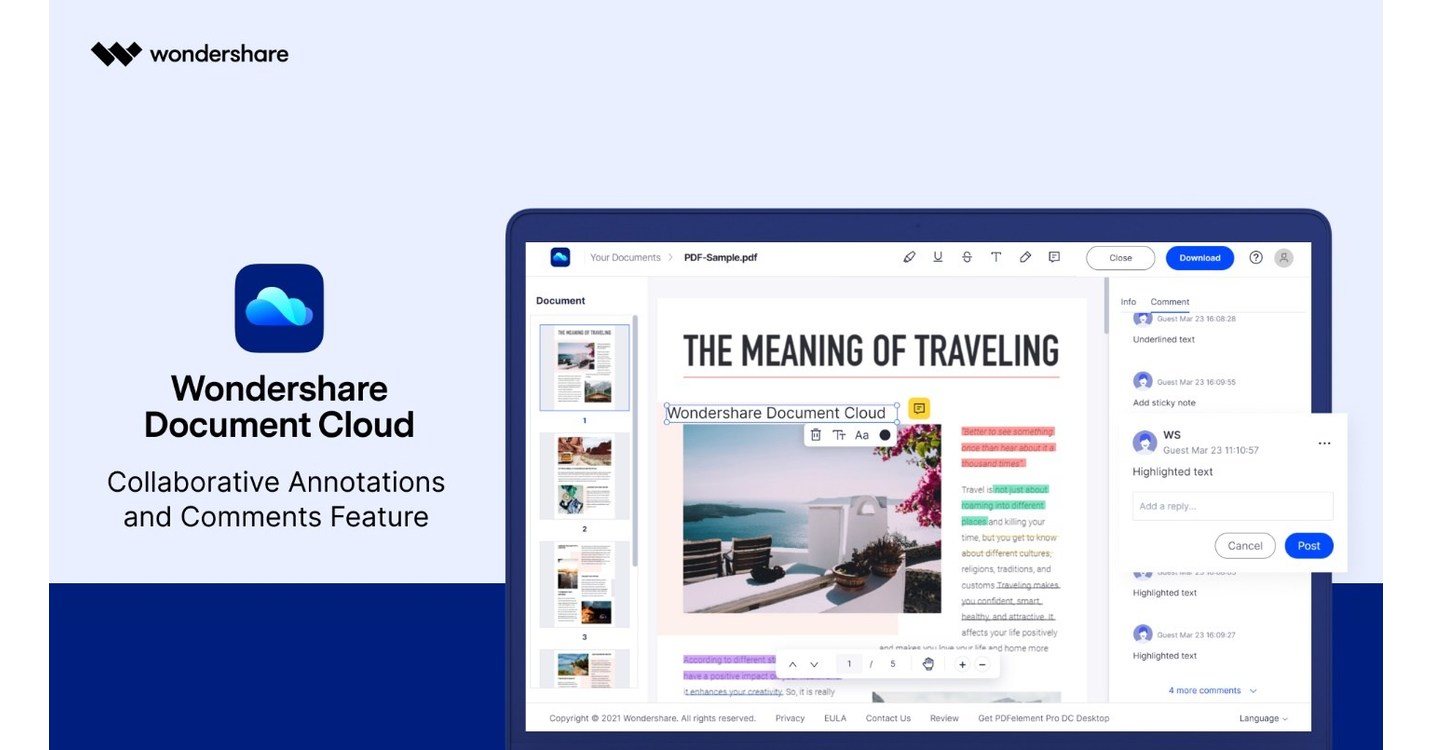 Wondershare Document Cloud V1.3 Rolls Out New Collaborative Annotations and Comments Feature