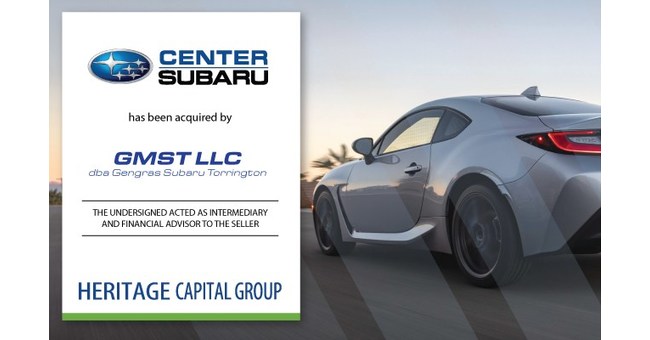 Heritage Capital Group Advises Center Subaru on Acquisition