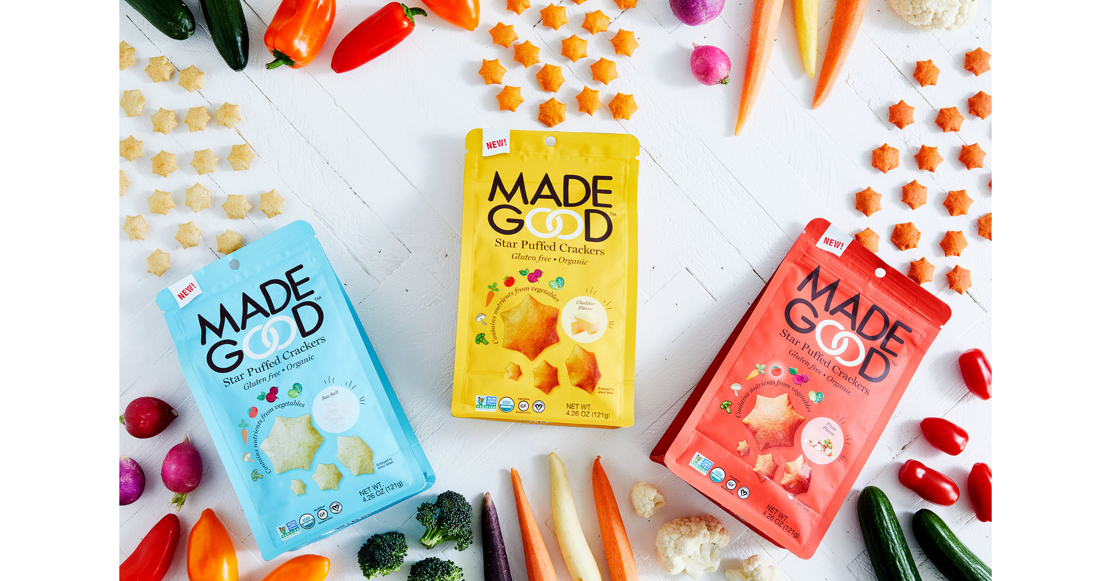 MadeGood Foods Launches New Savoury Snack: Star Puffed Crackers
