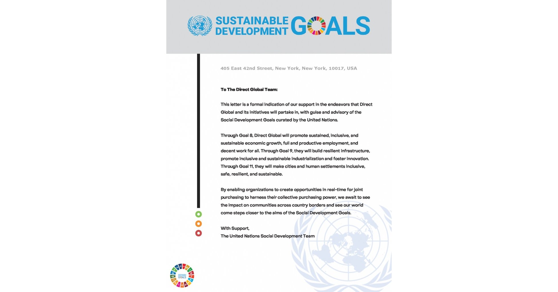 United Nations Announces its Support of Direct Global and its ...