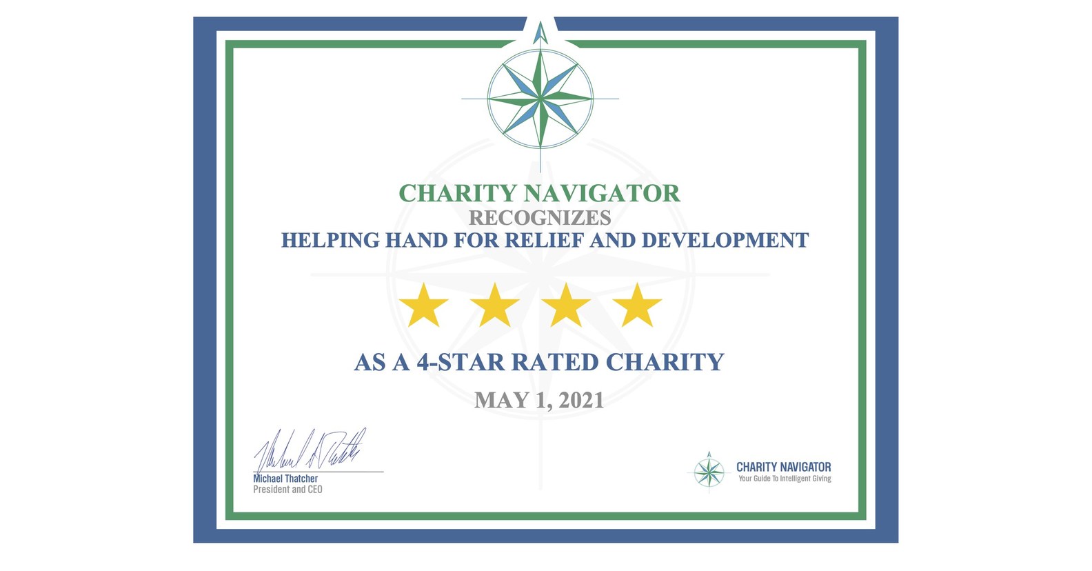 Helping Hand For Relief And Development earns Coveted 4-star Rating ...
