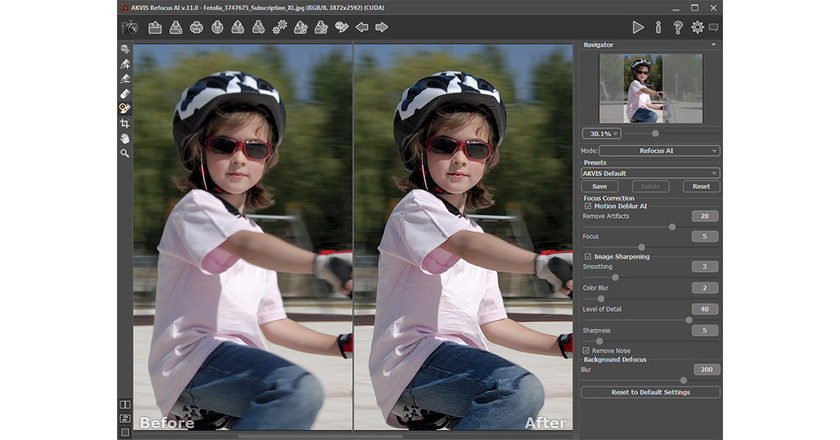 AKVIS Refocus AI 11.0: Enhance Blurry Photos with Motion Deblur AI
