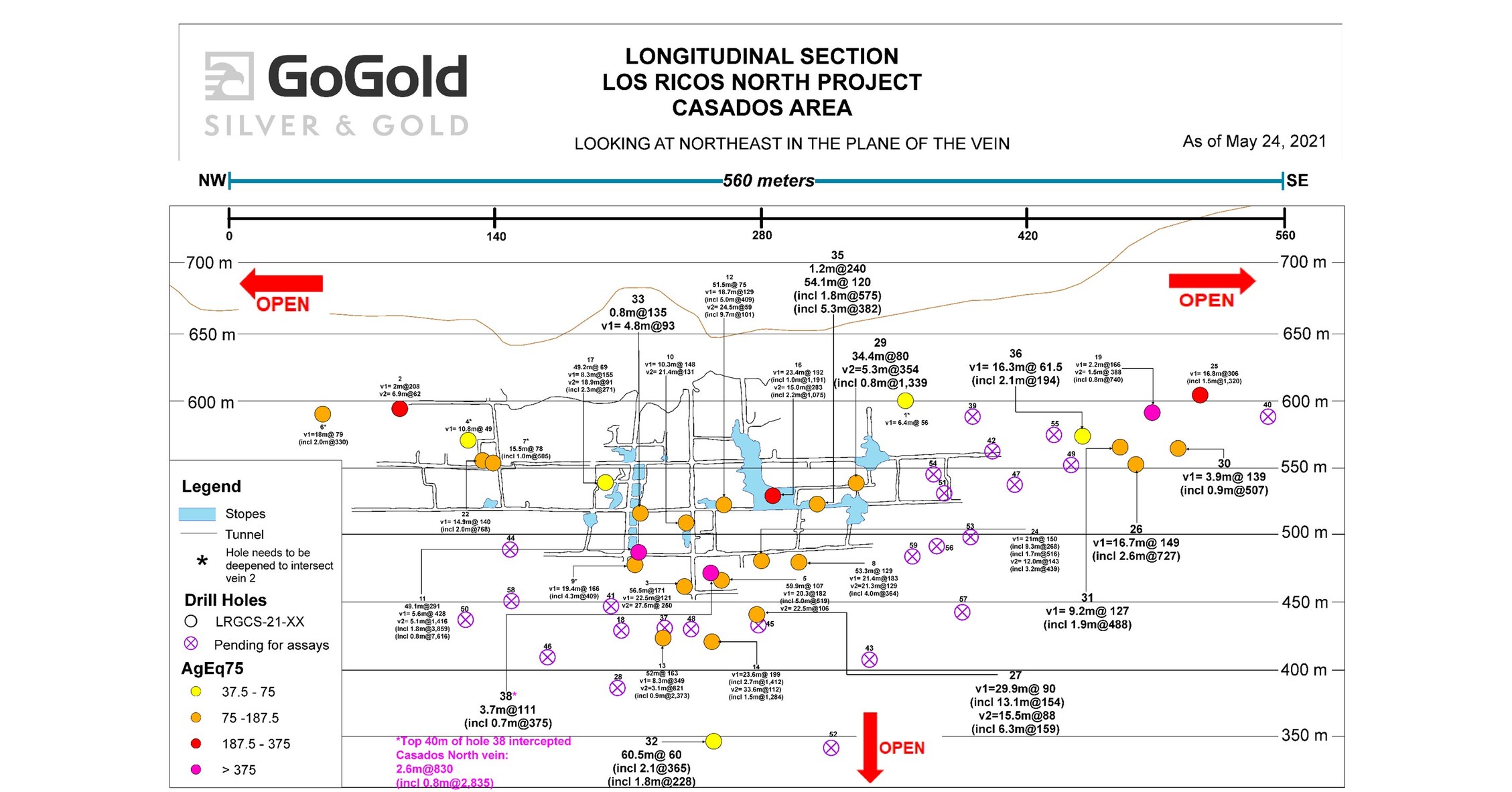GoGold Drills 2,835 g/t AgEq over 0.8m on New Vein at Casados in Los ...