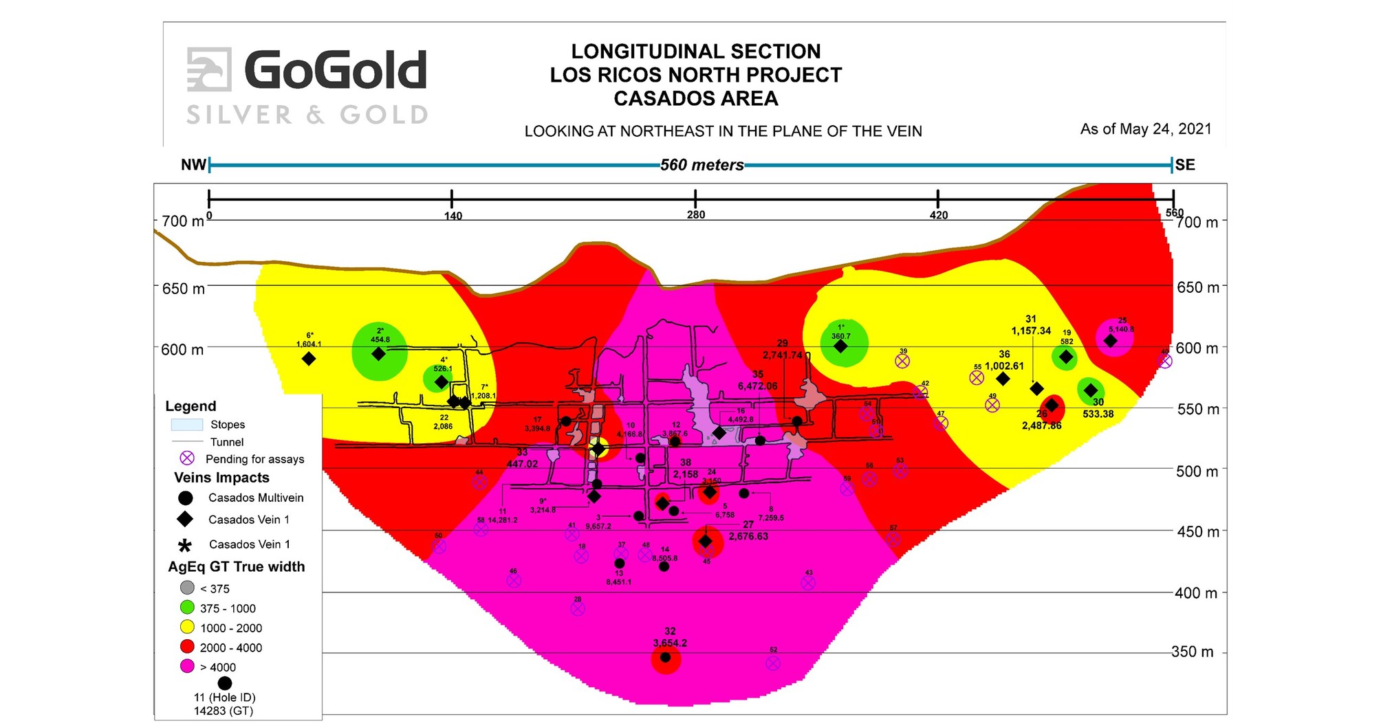 GoGold Drills 2,835 g/t AgEq over 0.8m on New Vein at Casados in Los ...
