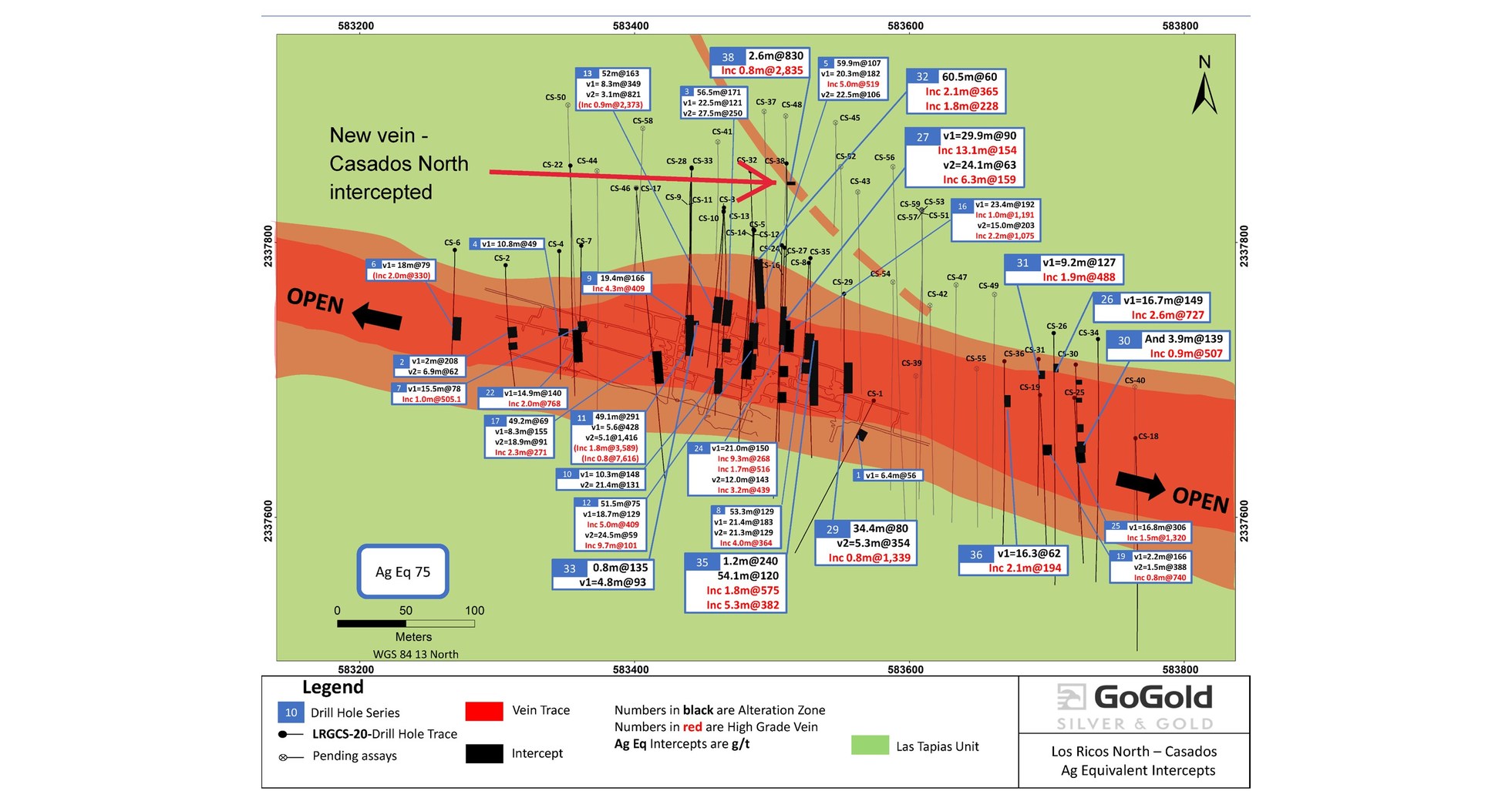 GoGold Drills 2,835 g/t AgEq over 0.8m on New Vein at Casados in Los ...