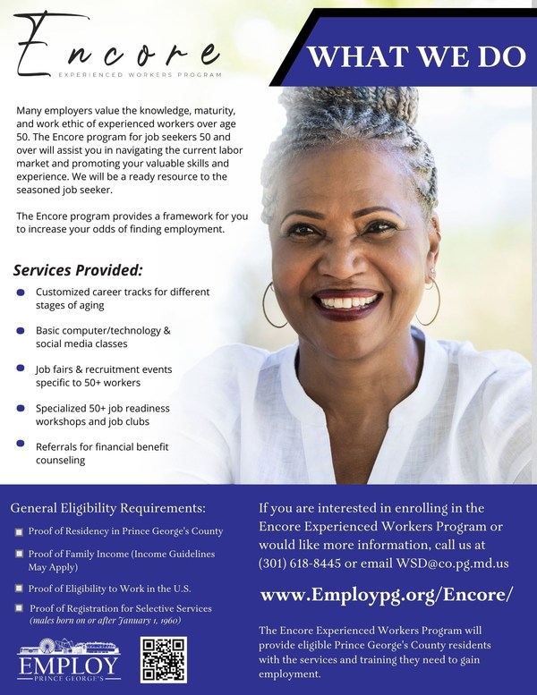 Employ Prince George's Launches Encore, a Job Seeker Program Giving ...