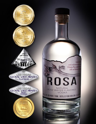 Rosa Vodka Sweeps Multiple Top Awards at Prestigious 2021 Festivals