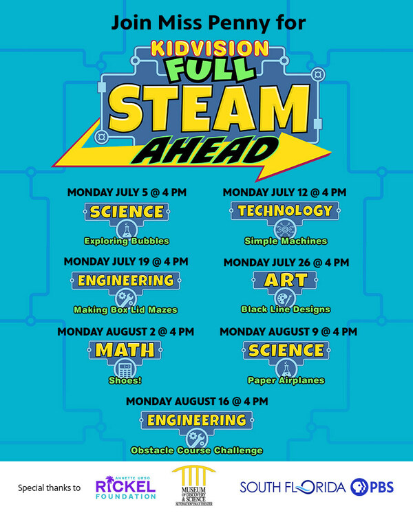South Florida PBS' KidVision Pre-K announce the Full STEAM Ahead ...