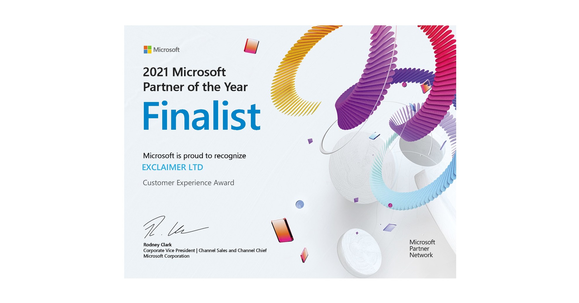 Exclaimer Recognized as a Finalist of 2021 Microsoft Customer ...