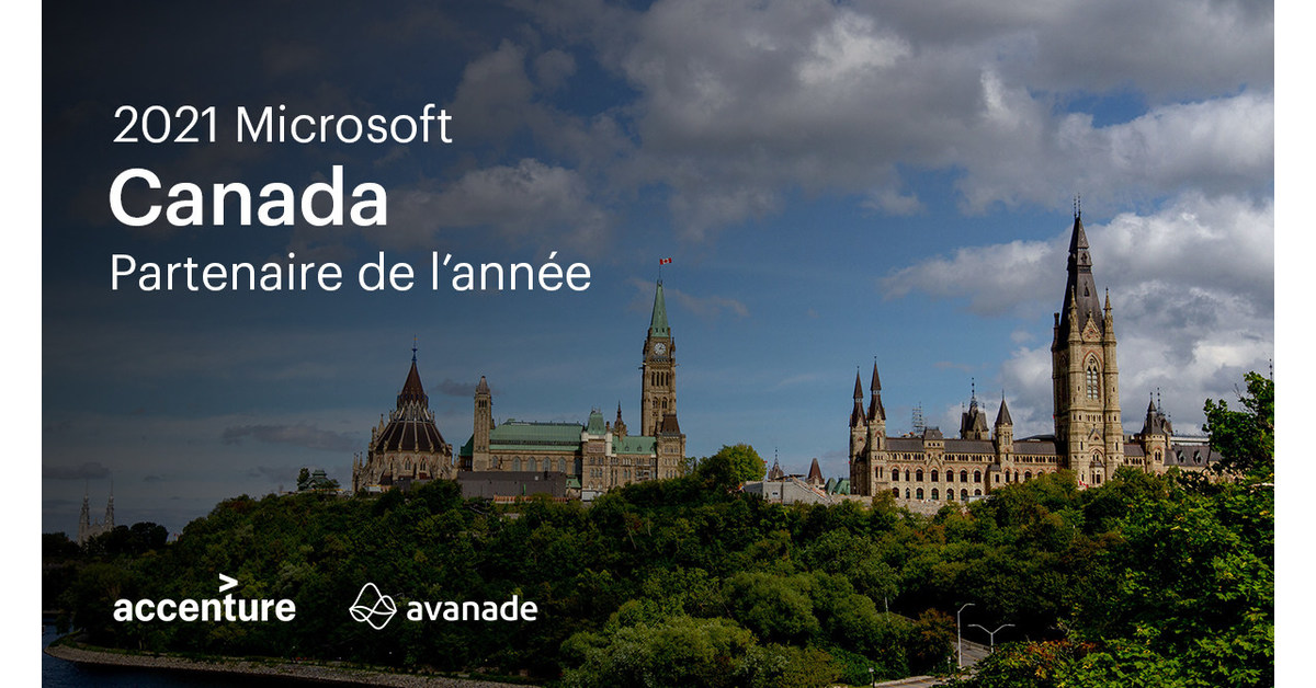 Accenture et Avanade reconnus comme Partenaire national Microsoft Canada de l'année 2021