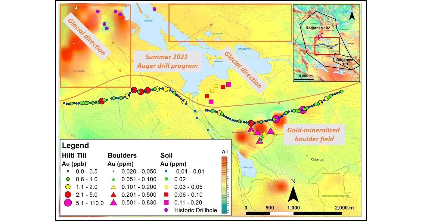 Auger Drilling Update for the Southern Gold Line Project, Sweden