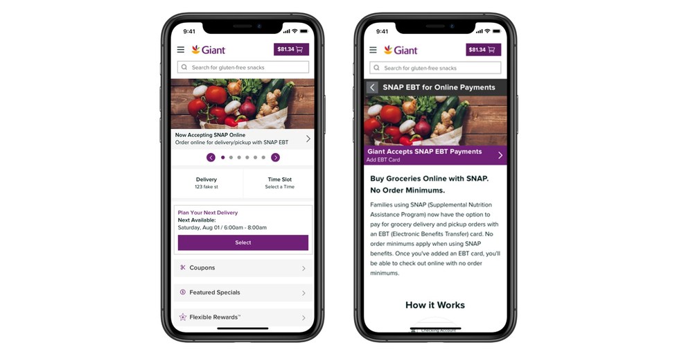 Giant Food Now Accepting EBT Payments for SNAP Customers on Online ...