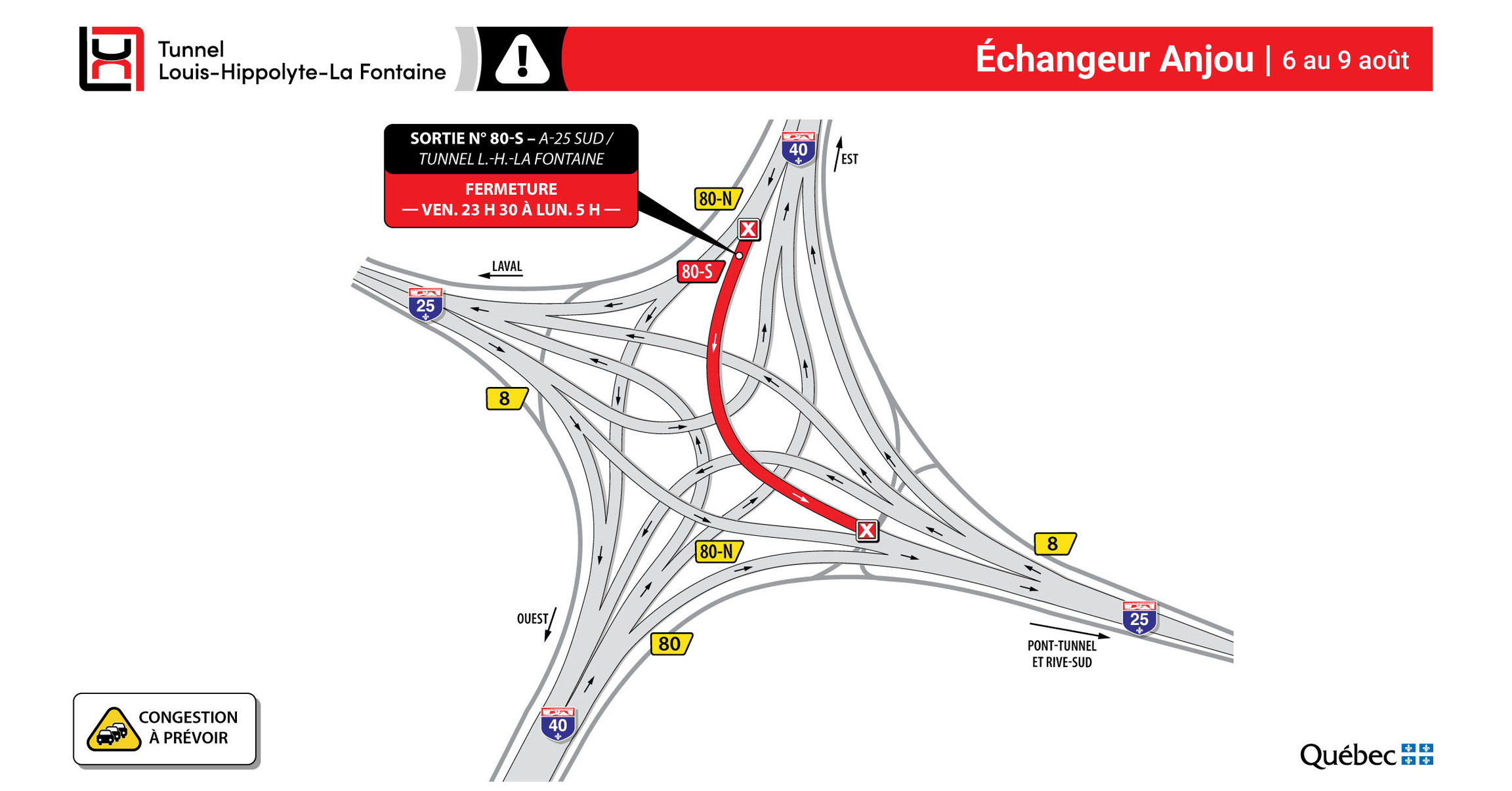 Réfection majeure du tunnel Louis-Hippolyte-La Fontaine - Fermeture du ...