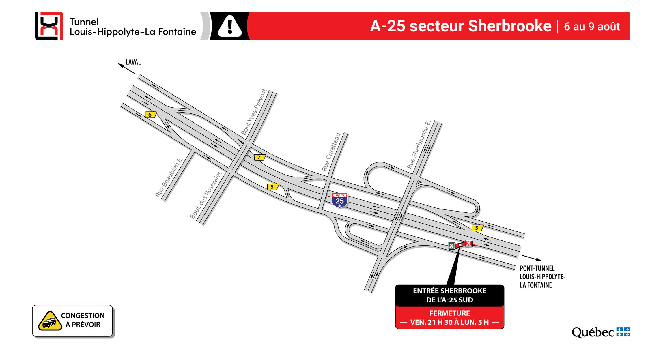 Réfection majeure du tunnel Louis-Hippolyte-La Fontaine - Fermeture du ...