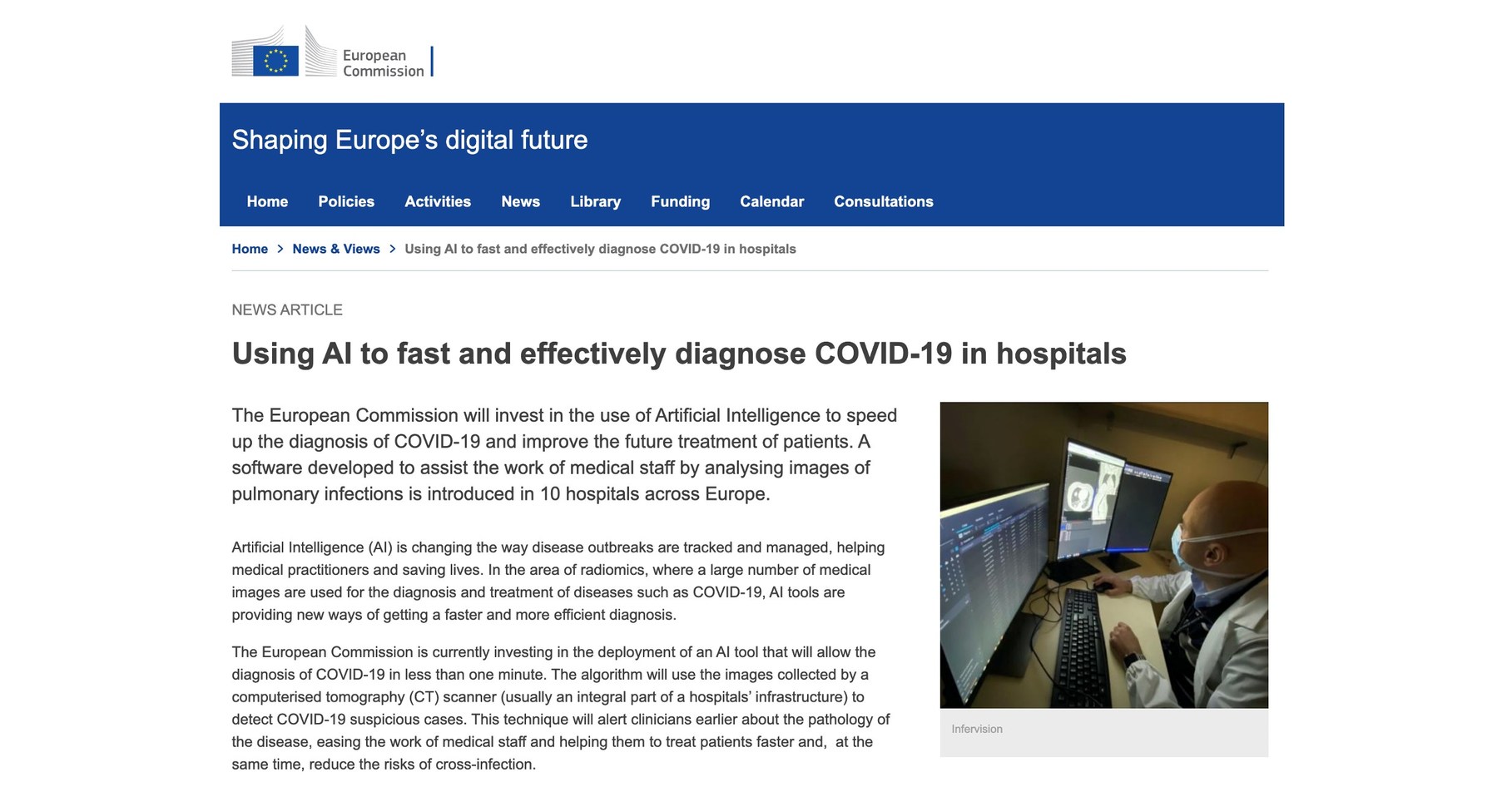 InferVision AI Assists the European Commission Monitoring COVID-19 Variants