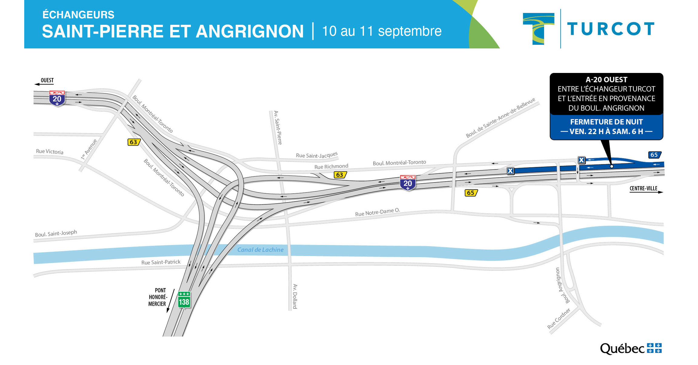 Projet Turcot - Fermetures de nuit dans le secteur de l'échangeur ...