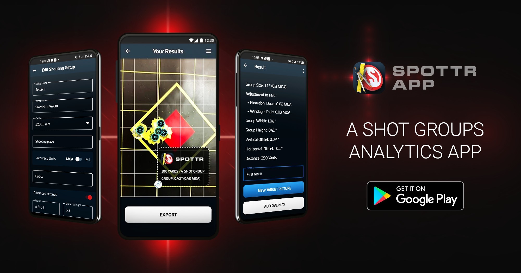 SPOTTR shot groups analytics app is now available on mobile devices