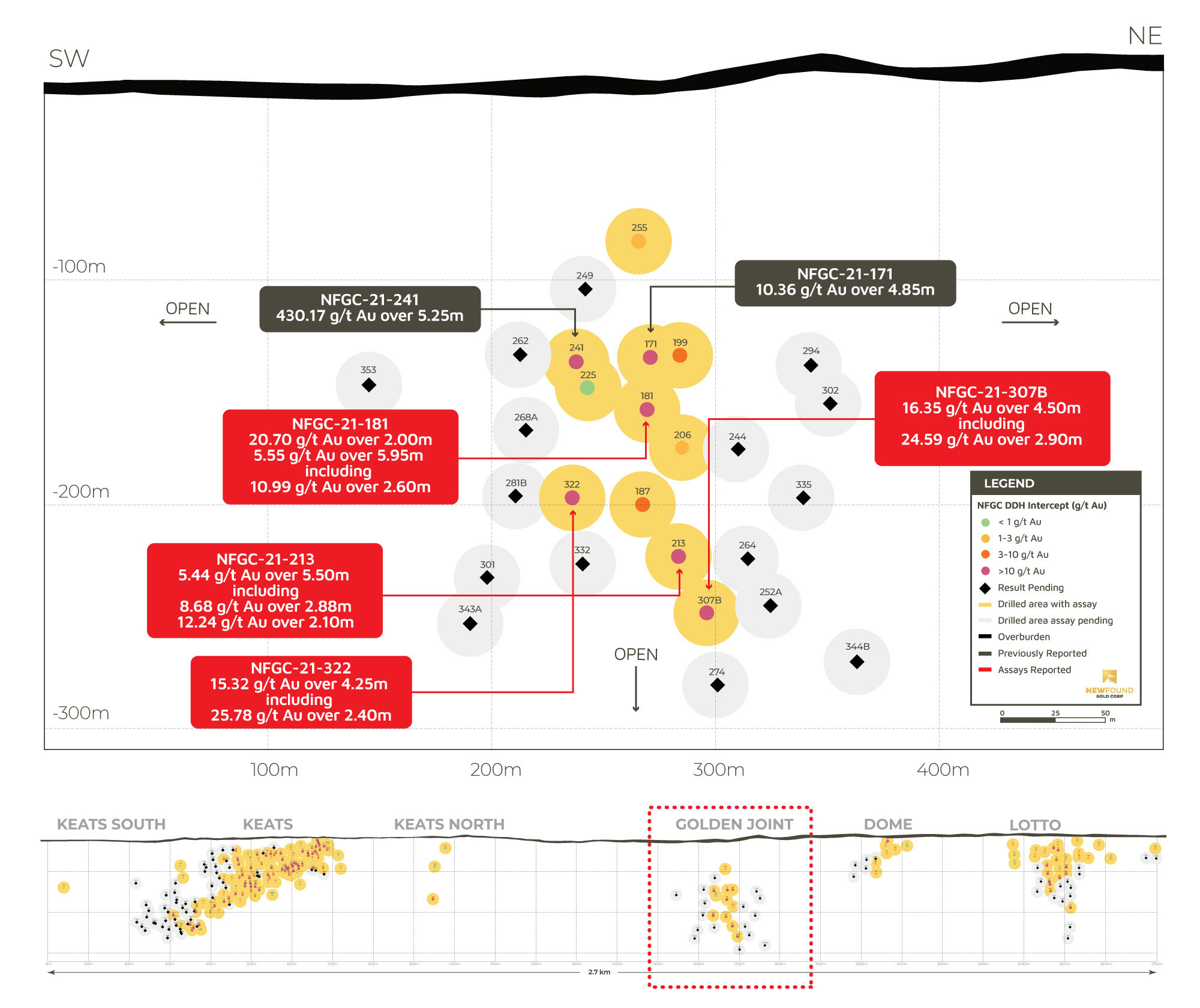 New Found Gold Intercepts 64.94 g/t Au over 2.10m in Step-Out Drilling ...