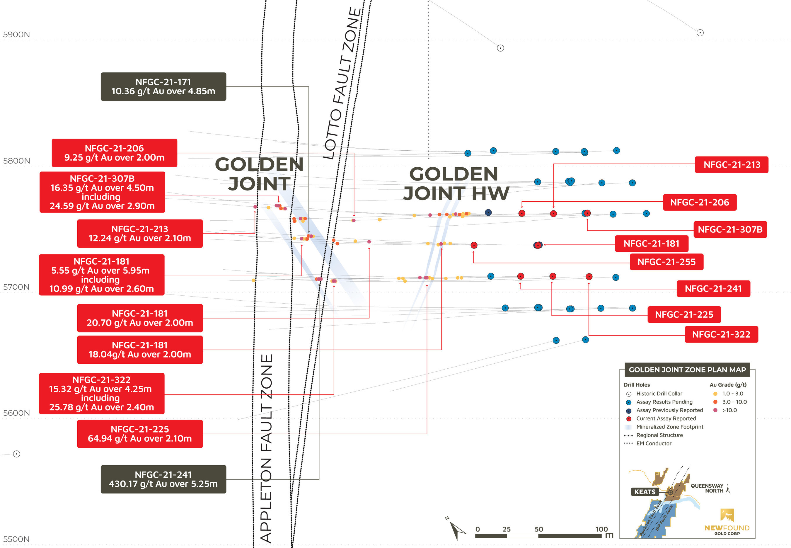 New Found Gold Intercepts 64.94 g/t Au over 2.10m in Step-Out Drilling ...