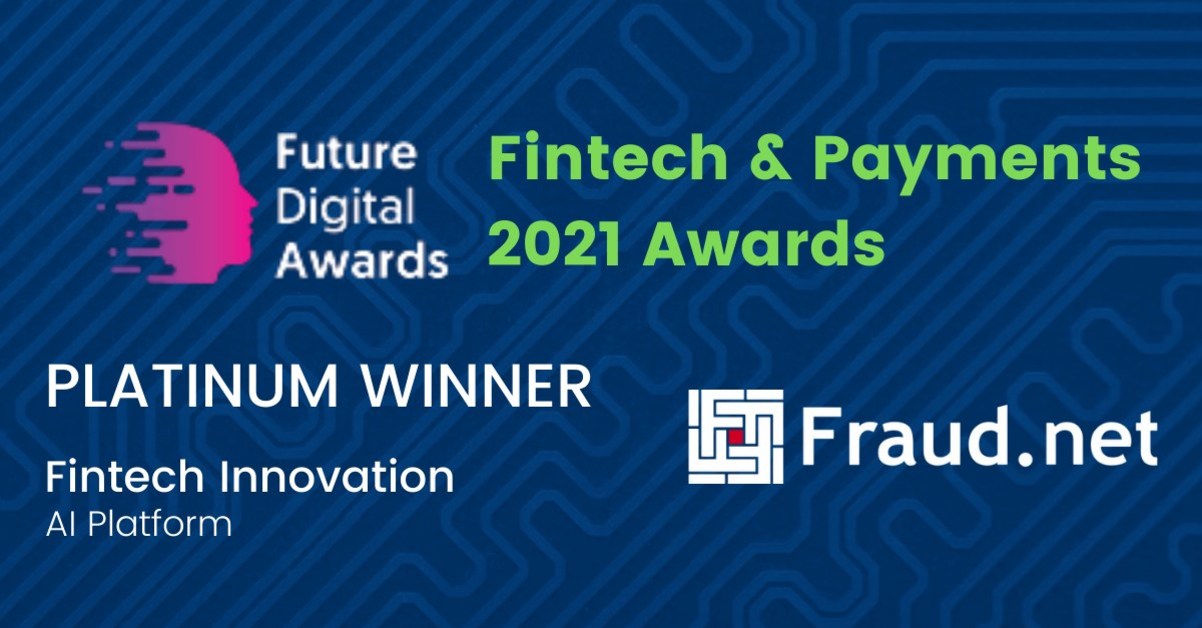 Fraud.net wins Platinum Juniper Research Award for Fintech Innovation, AI Platform of the Year