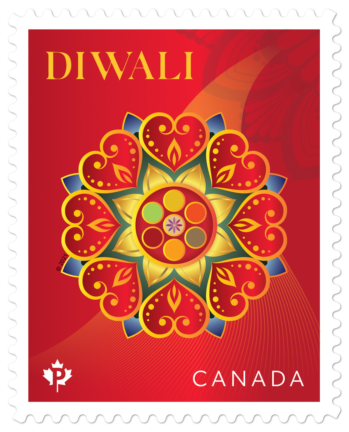 Intricate pattern on new Diwali stamp welcomes good fortune