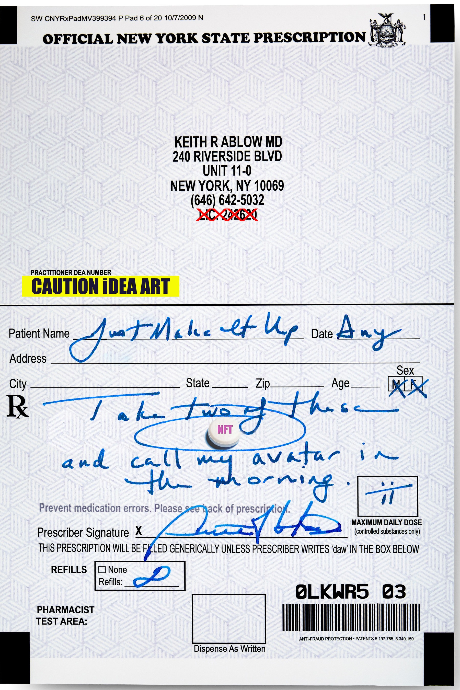 Dr. Keith Ablow Launches Rx NFTs of NFT Virtual Pills and Capsules