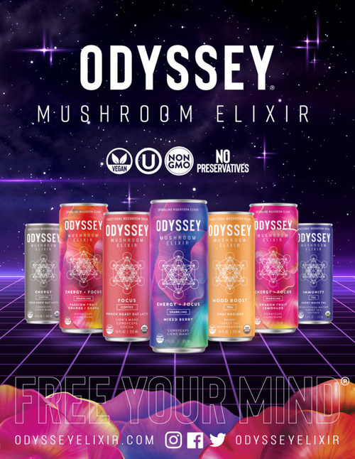 Odyssey Wellness Launches Line of Organic, RTD Functional Mushroom Elixirs