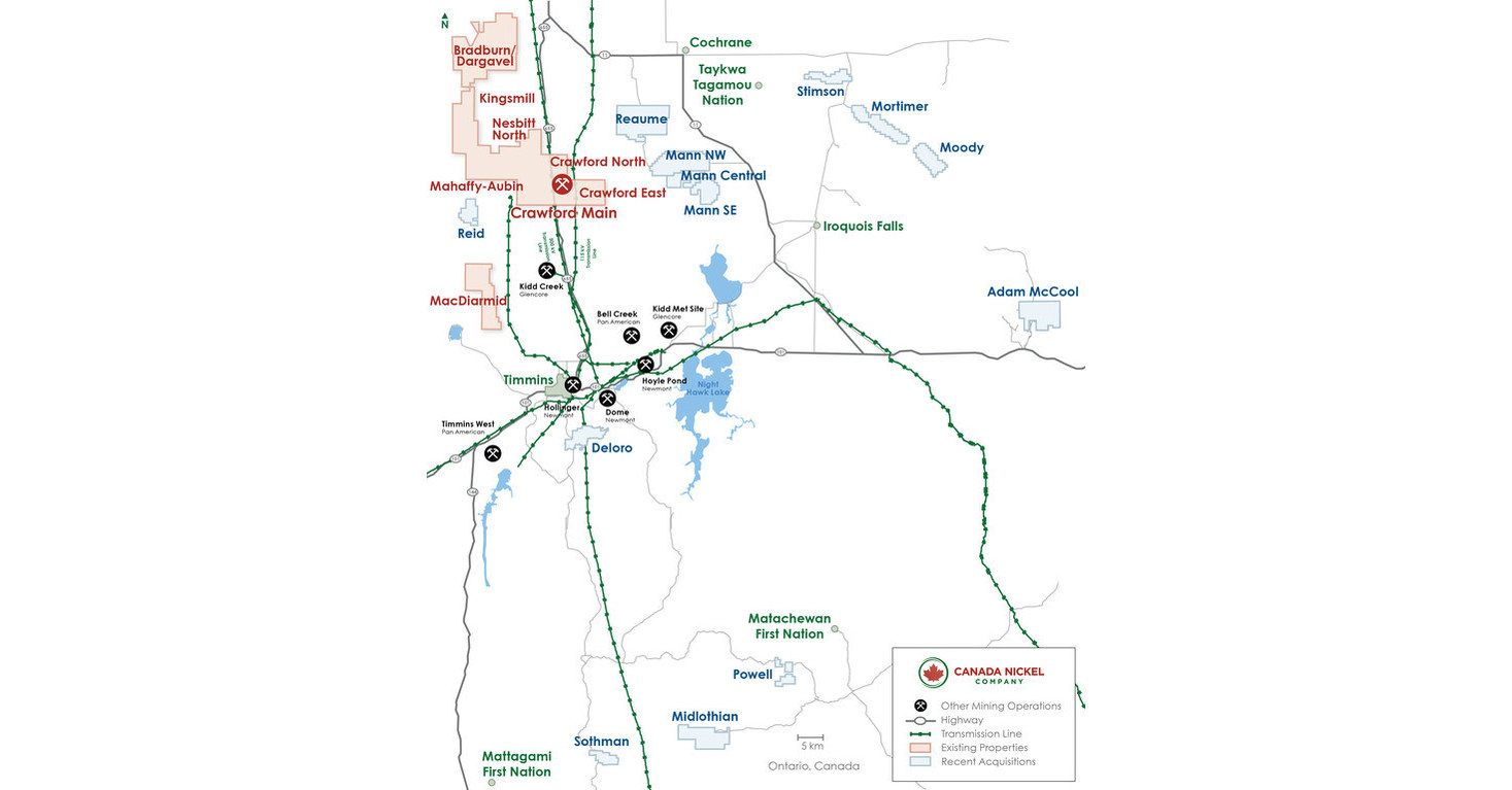 Canada Nickel Expands Timmins Nickel District - Acquires 13 Additional ...