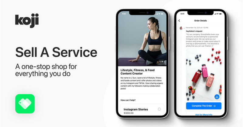 Creator Economy Platform Koji Announces "Sell a Service" App