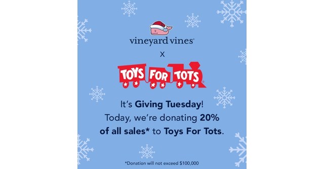 Vineyard Vines Announces Partnership with Toys For Tots This Giving Tuesday