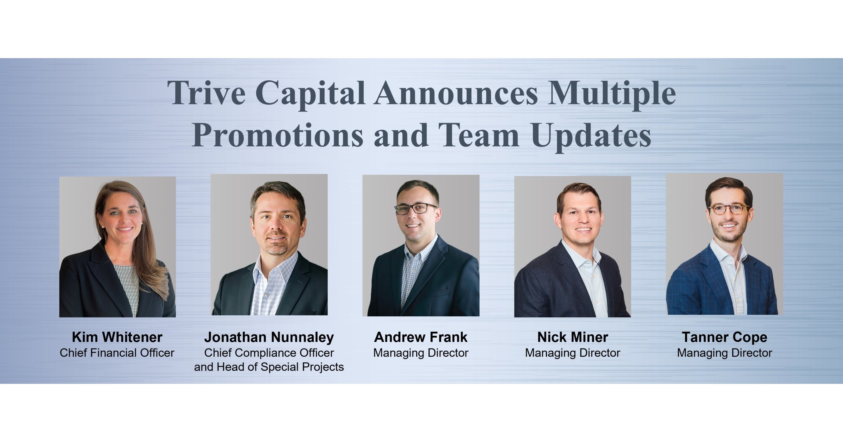 Trive Capital Announces Multiple Promotions and Team Updates