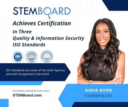 STEMBoard Certified in Three Quality and Information Security ISO Standards