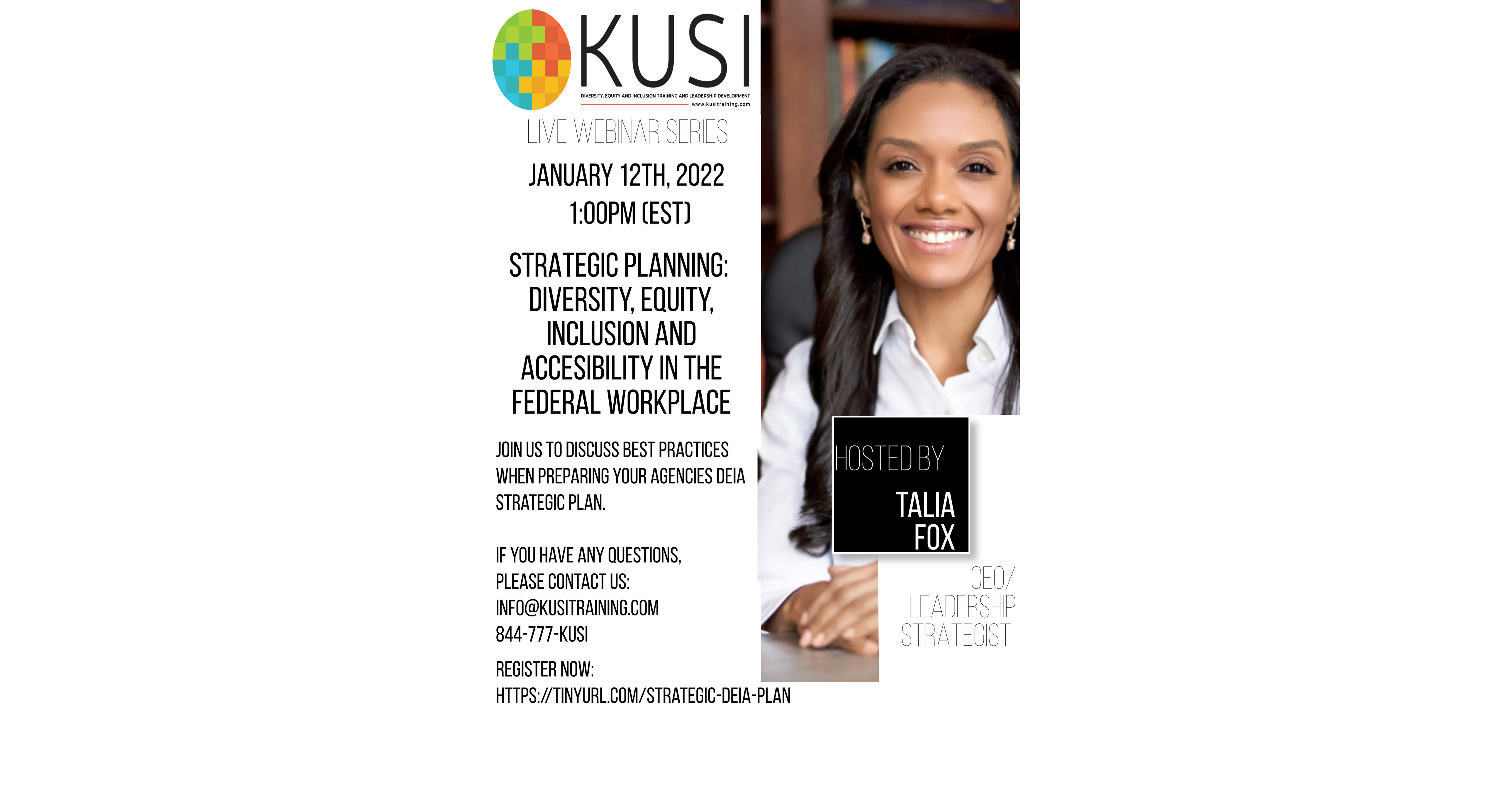 KUSI Global, Inc. Hosts Urgent Webinar to Help Federal Agencies Meet DEIA Strategic Plan Deadline