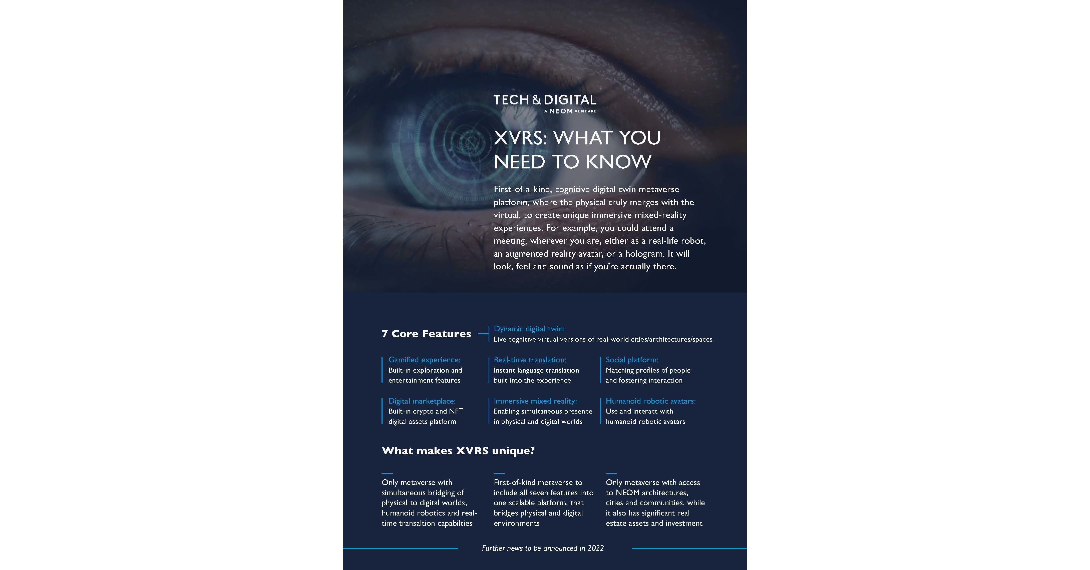 NEOM Tech & Digital Co. unveils XVRS - a first-of-a-kind, cognitive ...