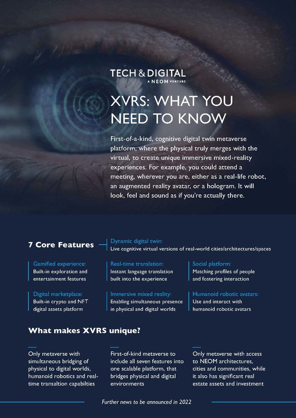 NEOM Tech & Digital Co. unveils XVRS - a first-of-a-kind, cognitive ...