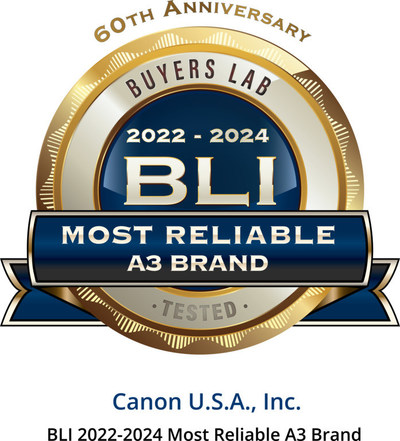 Canon U.S.A., Inc. Earns Prestigious BLI 2022-24 Most Reliable A3 Brand ...