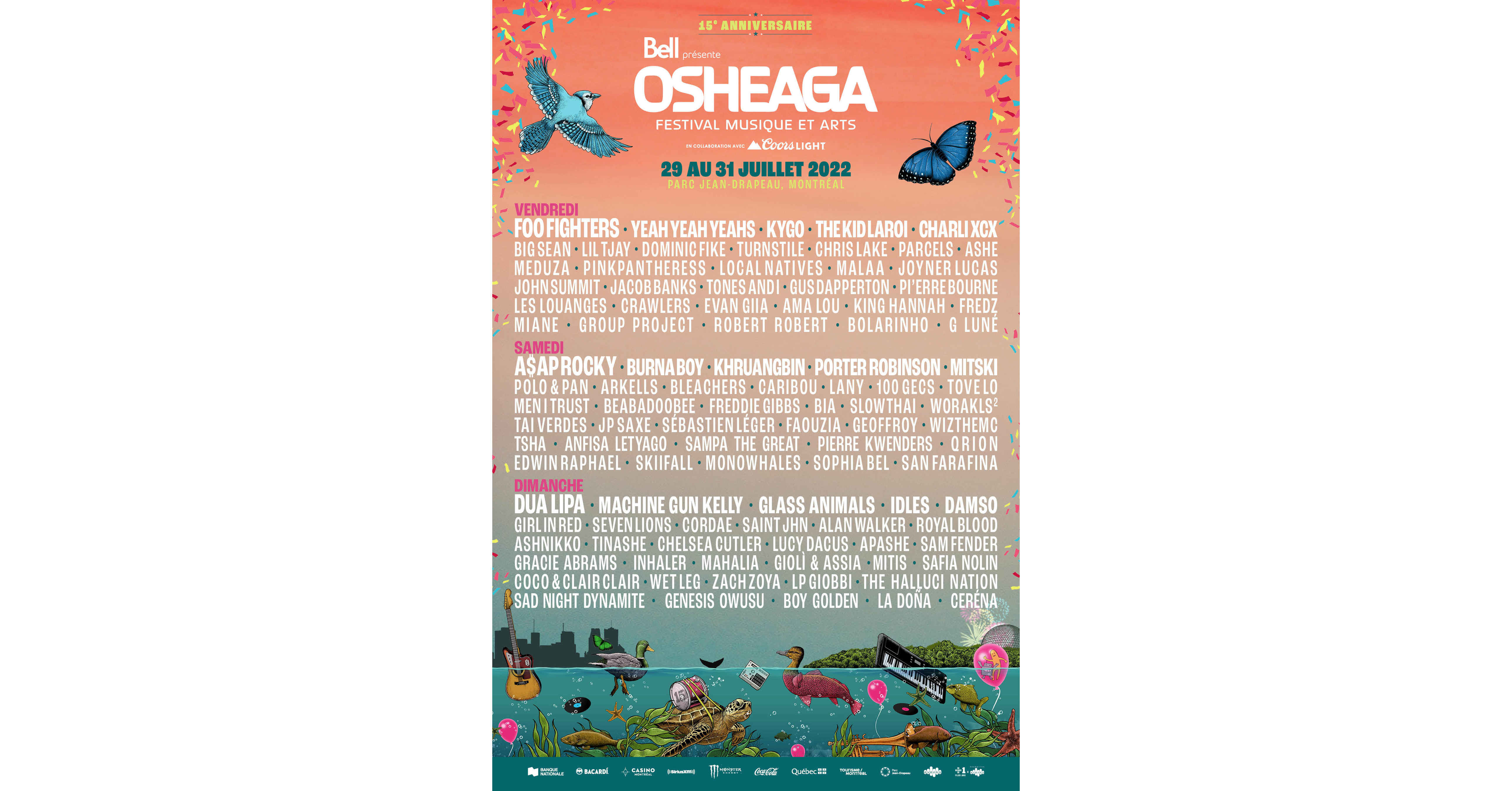OSHEAGA'S 15th ANNIVERSARY LINEUP ANNOUNCED - FOO FIGHTERS, DUA LIPA ...