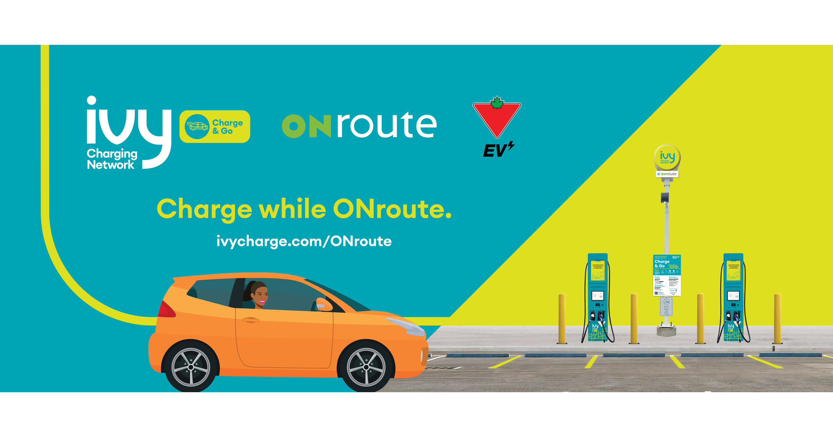 Ivy, ONroute and Canadian Tire make it easy to charge your next road trip