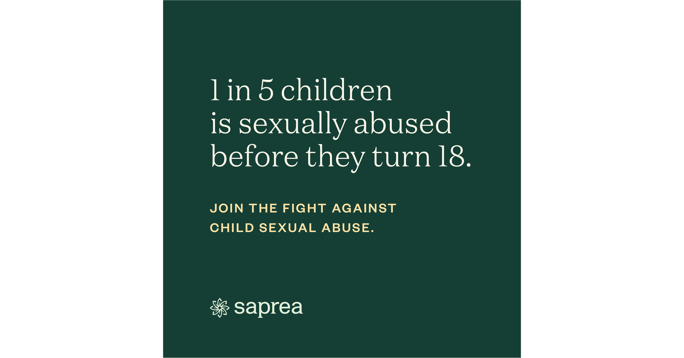 Saprea bringing awareness about child sexual abuse in April