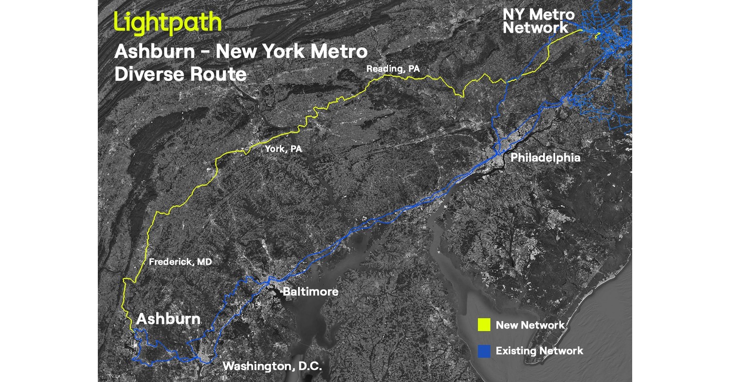 Lightpath Announces New 300-Mile Diverse Route Between Ashburn, VA and ...