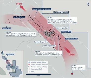 Meridian Mining Discovers New Surface Gold Trend at Cabaçal
