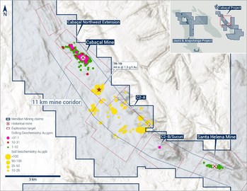Meridian Mining Discovers New Surface Gold Trend at Cabaçal