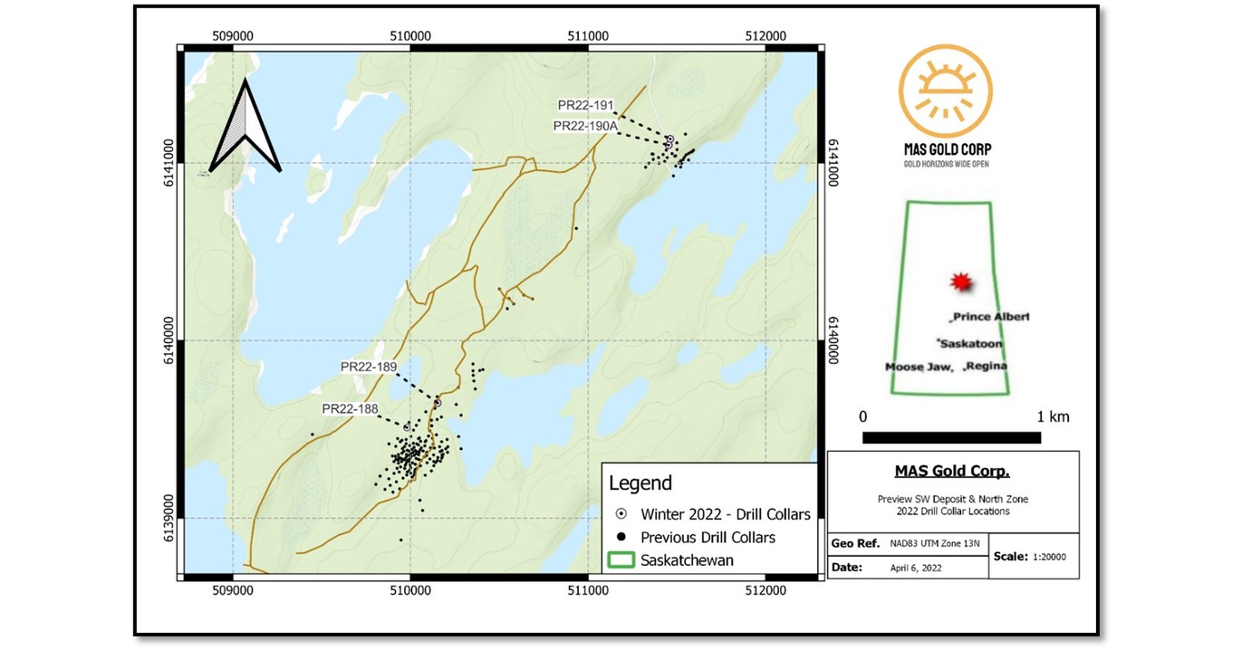 MAS Gold Announces Initial Results from North Lake Drilling